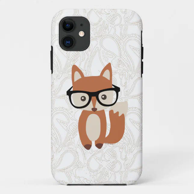 Hipster Baby Fox w/Glasses Case-Mate iPhone Case | Zazzle