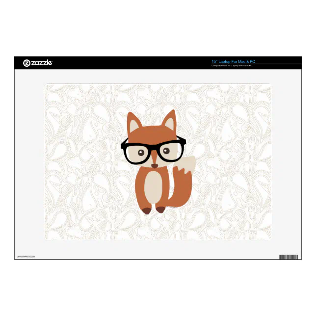 Hipster Baby Fox w/Glasses Skins For Laptops | Zazzle