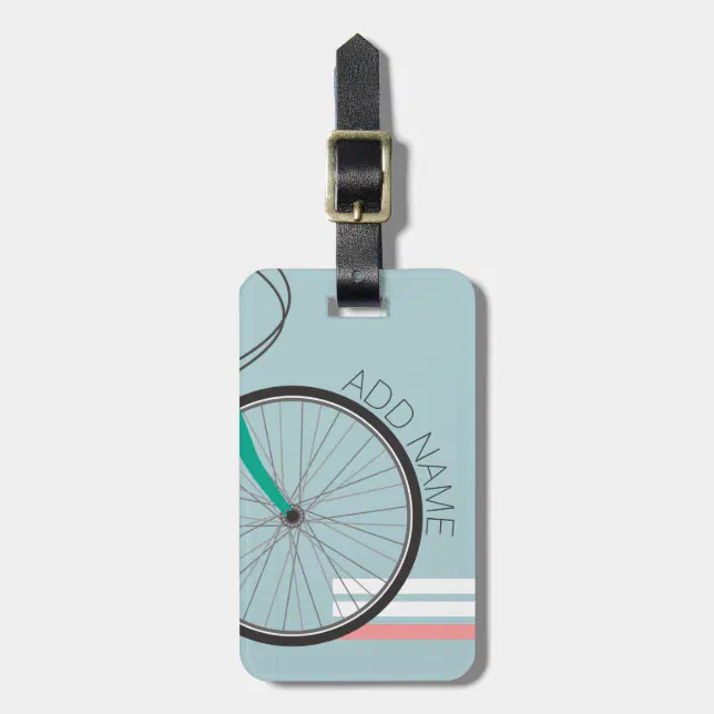 Hipster Bicycle Wheel with Custom Name Luggage Tag | Zazzle