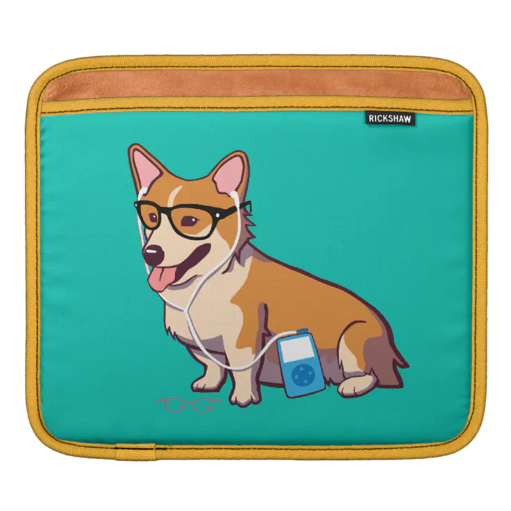 Hipster Corgi iPad Sleeve (without text) | Zazzle
