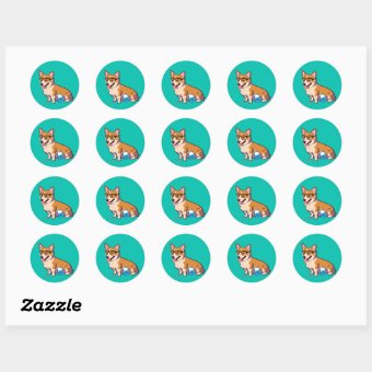 Hipster Corgi Stickers | Zazzle
