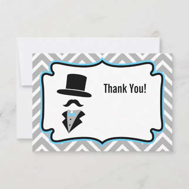 Hipster Moustache Little Man Thank You Note | Zazzle