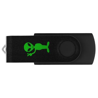 Hipster Mustache Green Alien USB Flash Drive | Zazzle