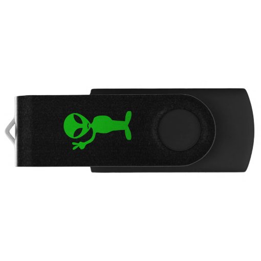 Hipster Mustache Green Alien USB Flash Drive | Zazzle