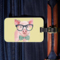 Hipster Pink Pig Luggage Tag | Zazzle