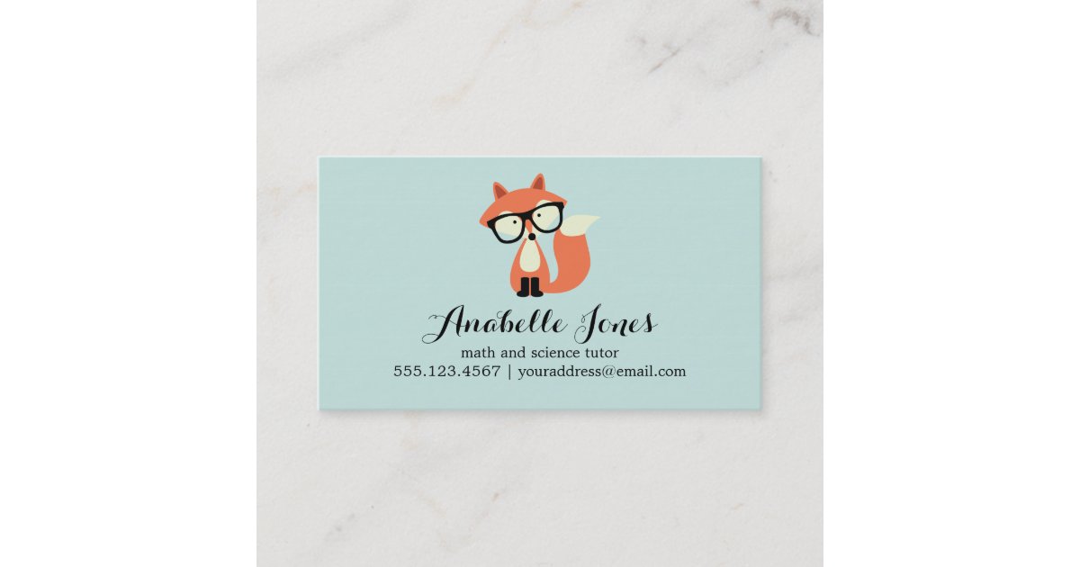 Hipster Red Fox Business Card | Zazzle