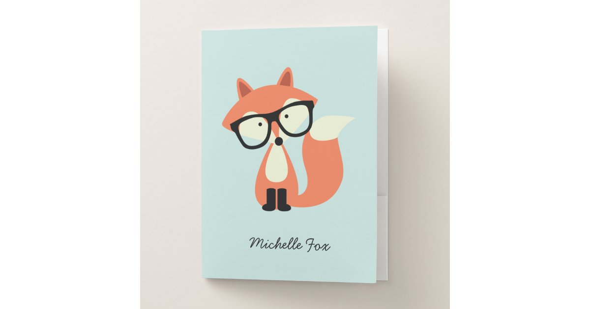 Hipster Red Fox Pocket Folder | Zazzle