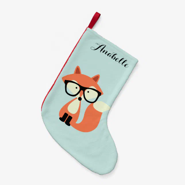 Hipster Red Fox Small Christmas Stocking | Zazzle