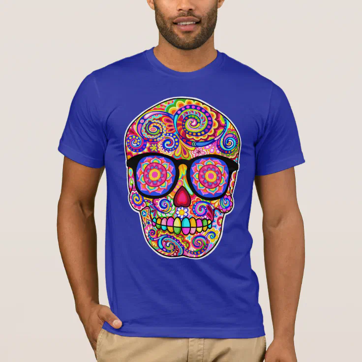 Hipster Sugar Skull Shirt Day Of The Dead Zazzle