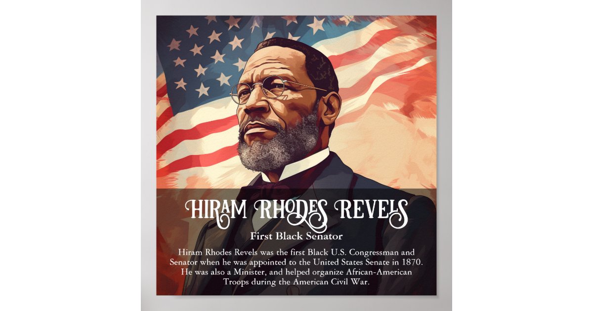 Hiram Rhodes Revels Black History Month Classroom Poster | Zazzle