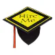 Hire Me Typography Graduation Cap Topper | Zazzle