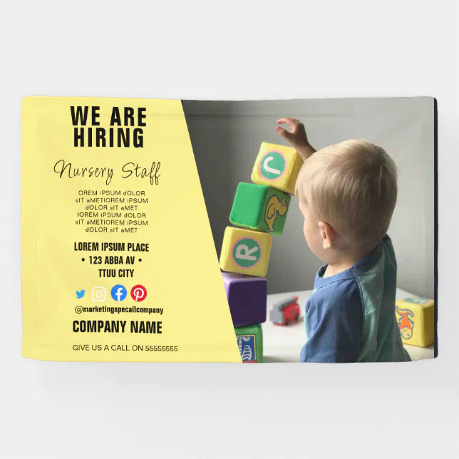 hiring staff BUSINESS custom logo flyer Poster Ped Banner | Zazzle