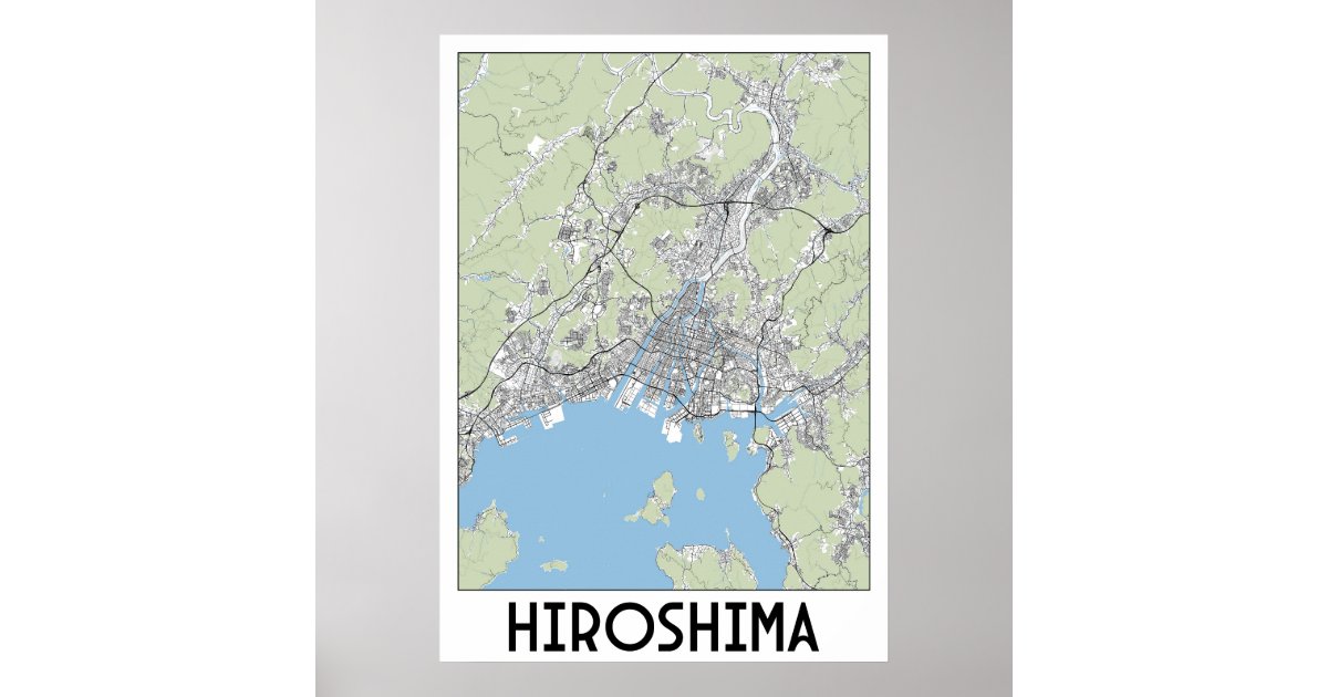 Hiroshima, Japan map Poster | Zazzle