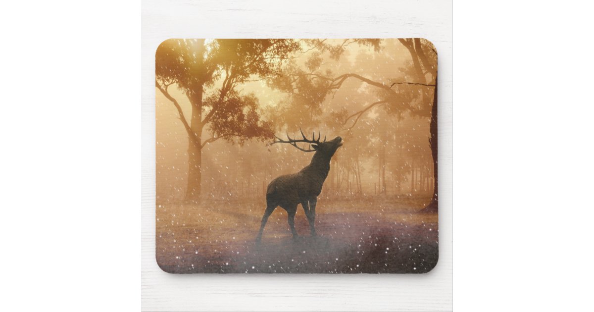 Hirsch beautiful nature scenery mouse pad | Zazzle