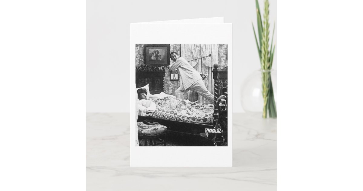 His Golf Dream is Her Golf Nightmare Vintage Card | Zazzle