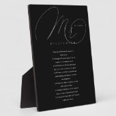 His Vows Elegant Mr. Newlyweds Wedding Vows Black Plaque | Zazzle