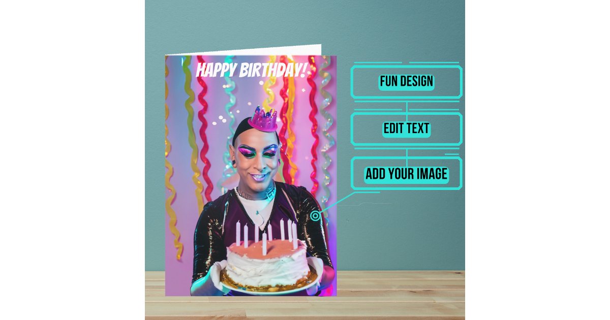 Hispanic Drag Queen Funny Birthday Card | Zazzle