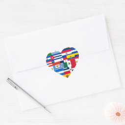 Hispanic Heritage Month Heart Flags Heart Sticker | Zazzle