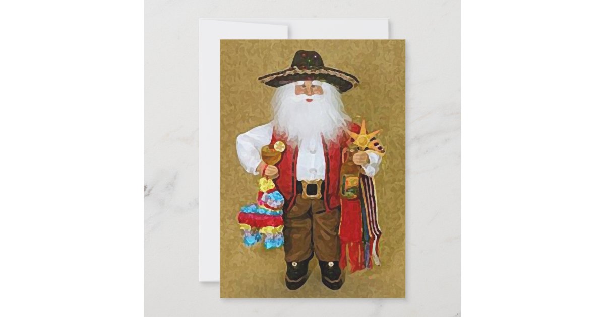 Hispanic Mexican Southwestern Texan Santa Claus Invitation | Zazzle