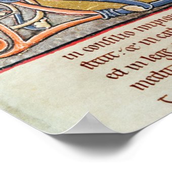 Historiated initial 'B' depicting King David Poster | Zazzle