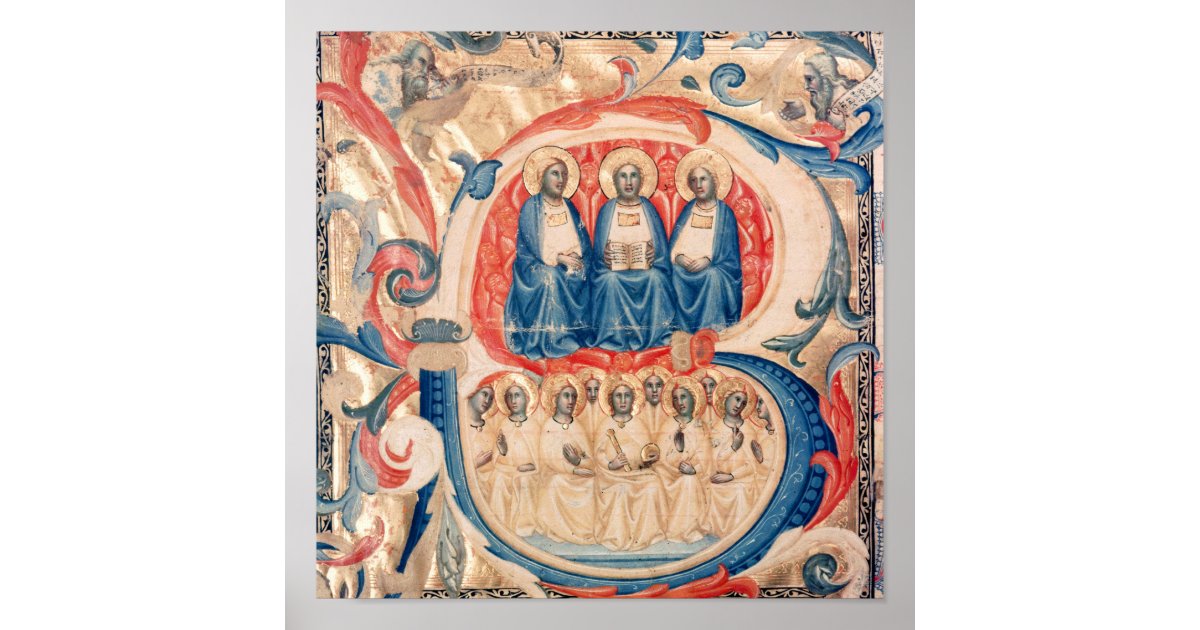 Historiated initial 'B' depicting the Trinity Poster | Zazzle
