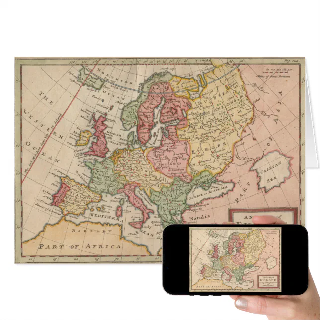 Historic 1721 Map of Europe | Zazzle