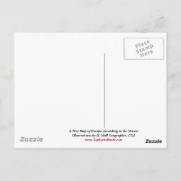Historic 1721 Map of Europe Postcard | Zazzle