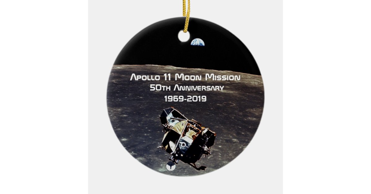 Historic Apollo 11 Moon Mission 50th Anniversary Ceramic Ornament | Zazzle