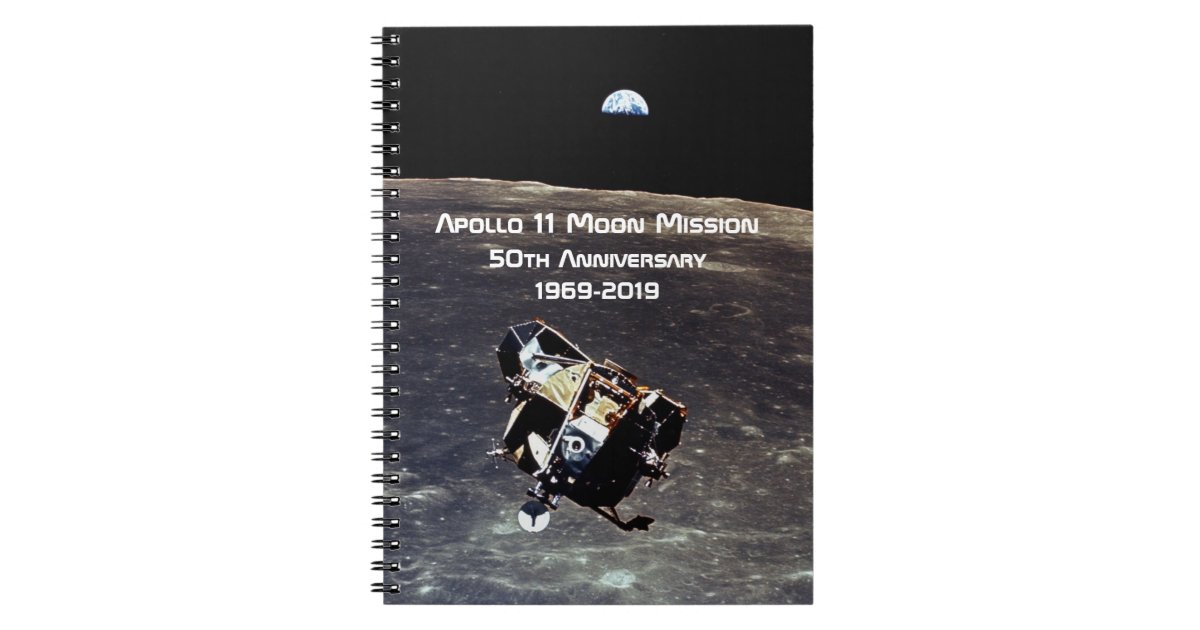 Historic Apollo 11 Moon Mission 50th Anniversary Notebook | Zazzle