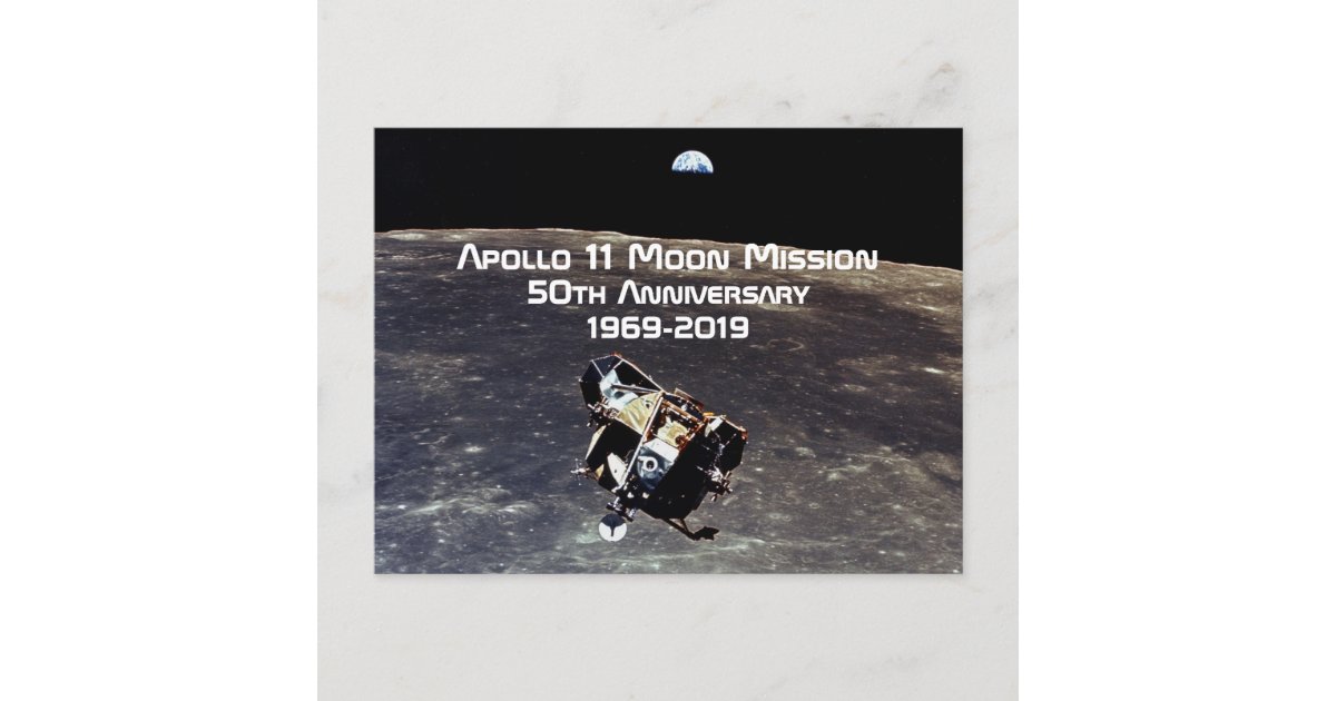 Historic Apollo 11 Moon Mission 50th Anniversary Postcard | Zazzle