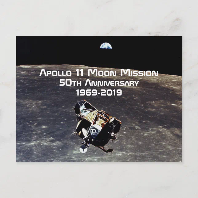 Historic Apollo 11 Moon Mission 50th Anniversary Postcard | Zazzle
