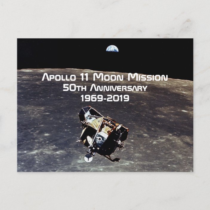 Historic Apollo 11 Moon Mission 50th Anniversary Postcard | Zazzle.com