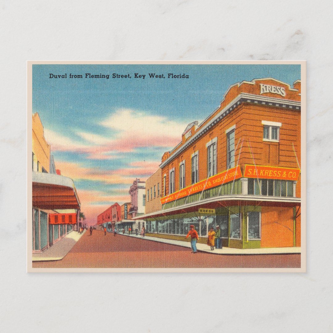 Historic Duval St. from Fleming, Key West Florida Postcard | Zazzle
