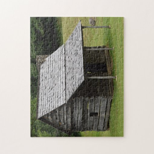 HISTORIC LOG CABIN IN THE WOODS JIGSAW PUZZLE | Zazzle
