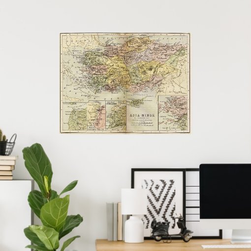 Historic Map of Ancient Asia Minor Anatolia Poster | Zazzle