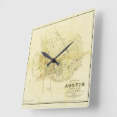Historic Map of Austin Square Wall Clock | Zazzle