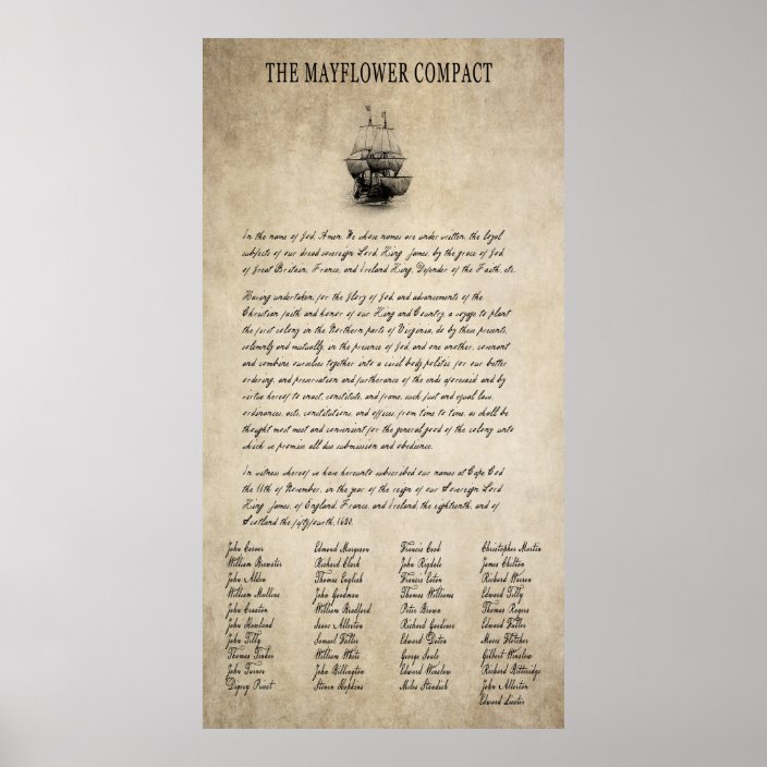 HISTORIC MAYFLOWER COMPACT 1620 POSTER | Zazzle.com
