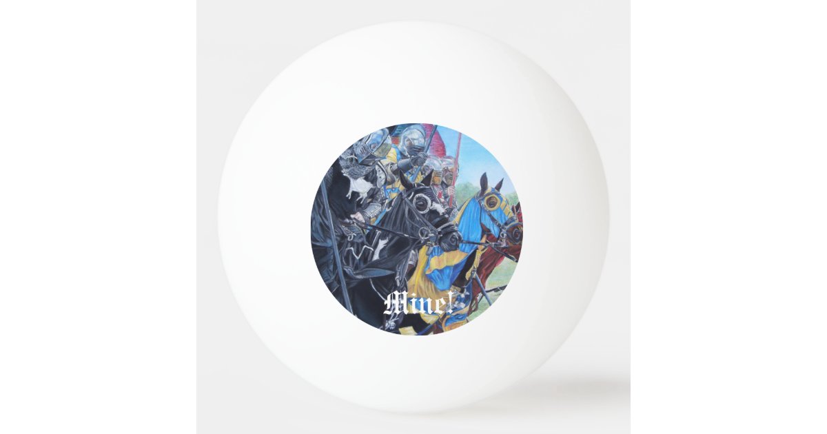 historic medieval knights jousting on horses ping pong ball | Zazzle