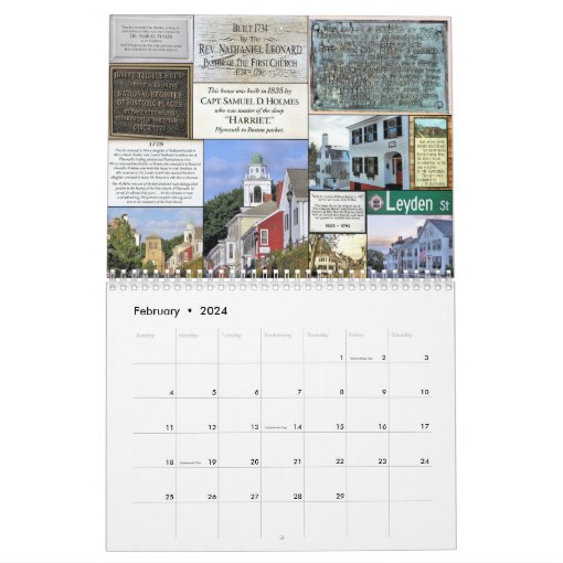 Historic Plymouth Massachusetts calendar | Zazzle