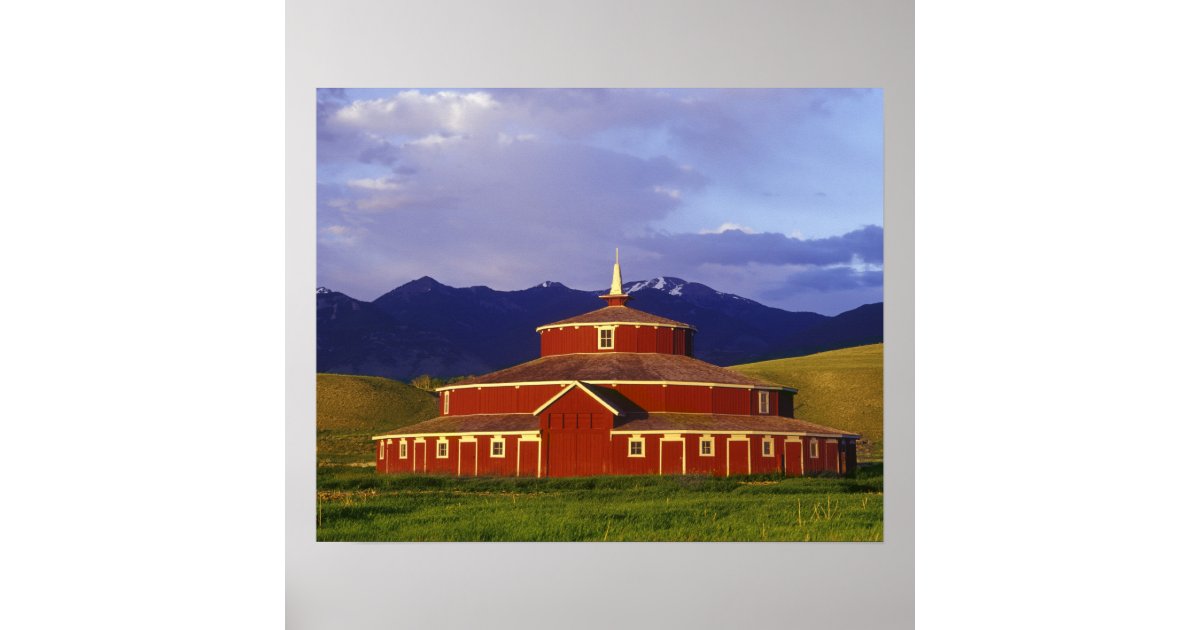 Historic Round Barn at Twin Bridges Montana Poster | Zazzle