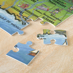 Historic Route 66 Cartoon Map Jigsaw Puzzle | Zazzle