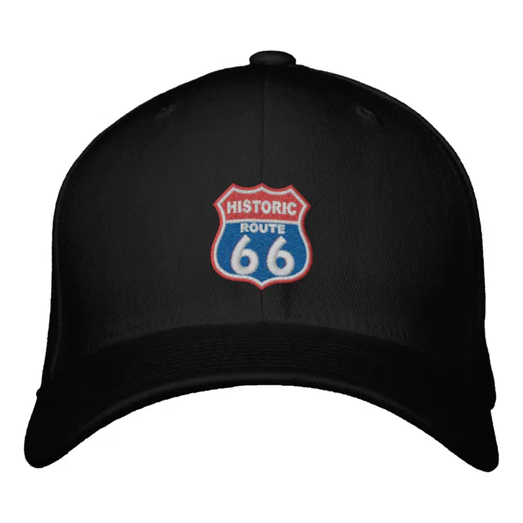 Historic Route 66 Embroidered Baseball Cap | Zazzle