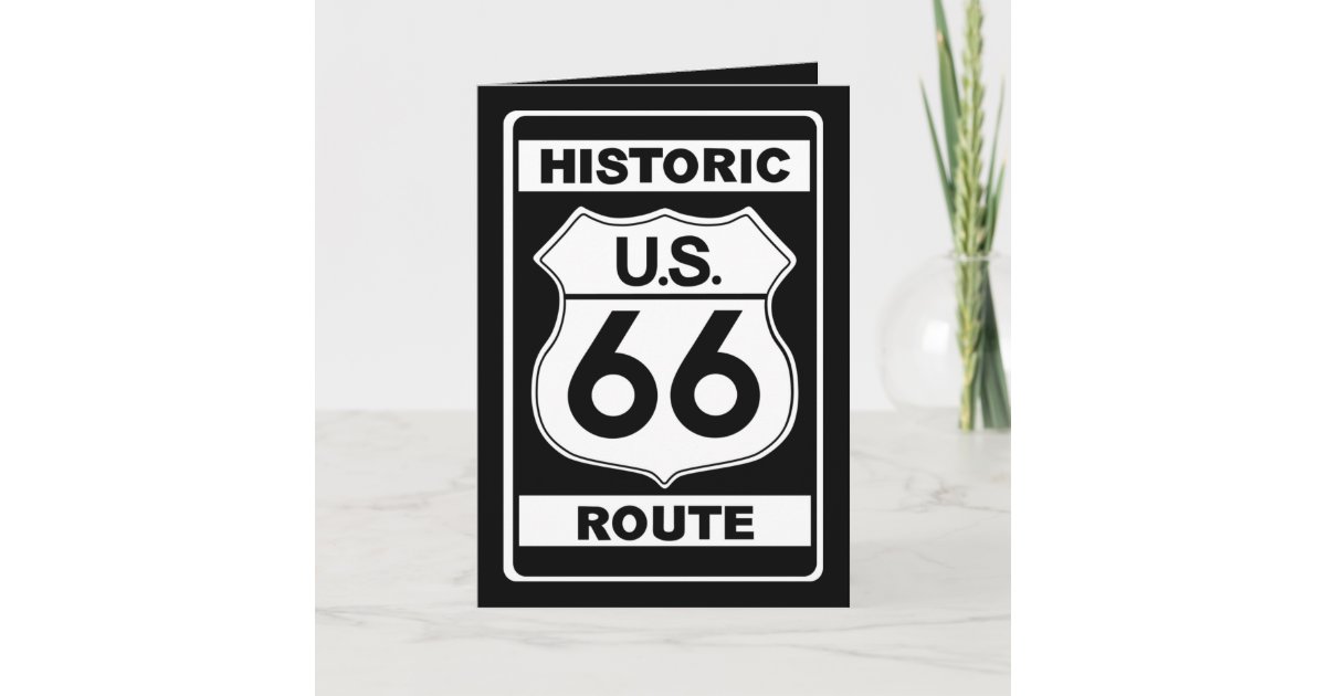 Historic Route 66 Greeting Card Black | Zazzle