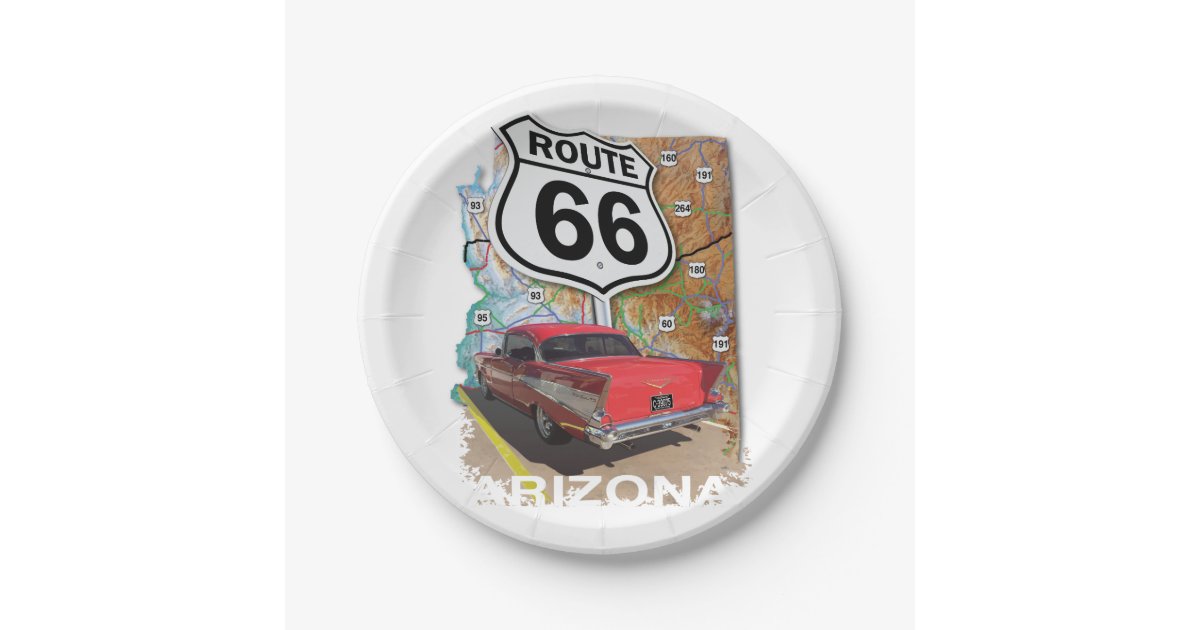 Historic Route 66 Paper Plates | Zazzle