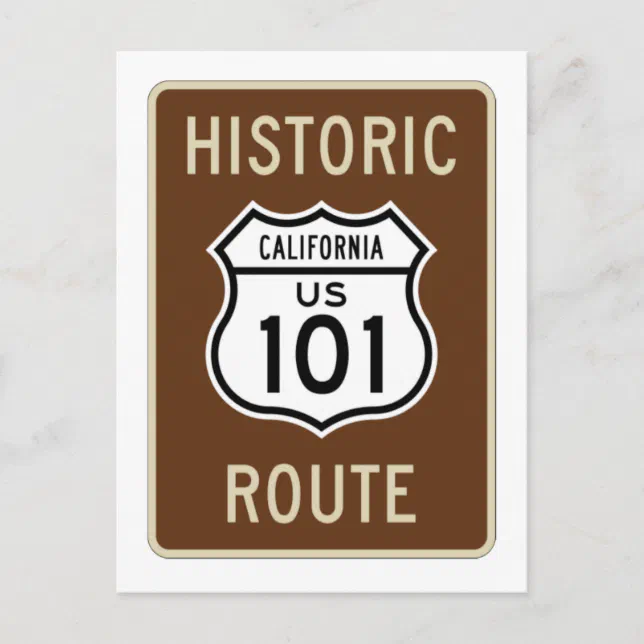 Historic Route US Route 101 (California) Sign Postcard | Zazzle