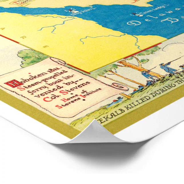 Historical Map of New Jersey Poster | Zazzle