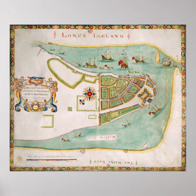 Historical Map of New York City (1664) Poster | Zazzle