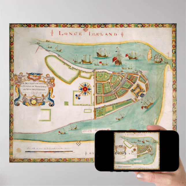 Historical Map of New York City (1664) Poster | Zazzle