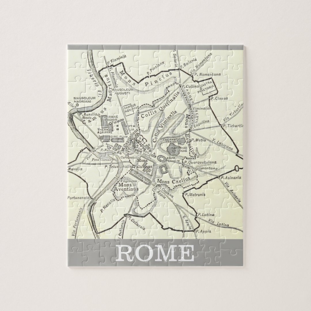 Historical Map of the City of Rome Jigsaw Puzzle | Zazzle