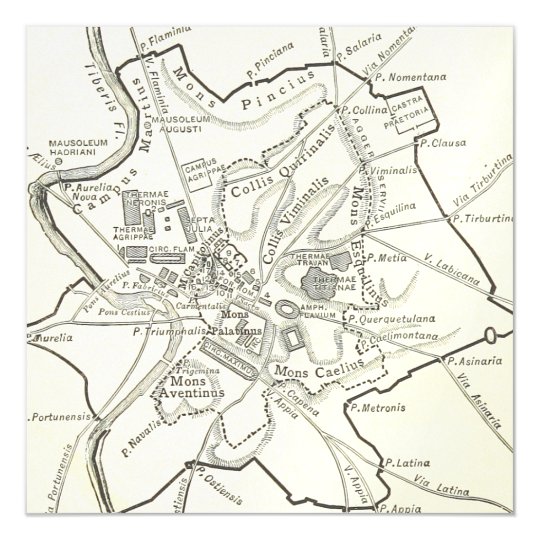 Historical Map of the City of Rome Magnetic Invitation | Zazzle.com